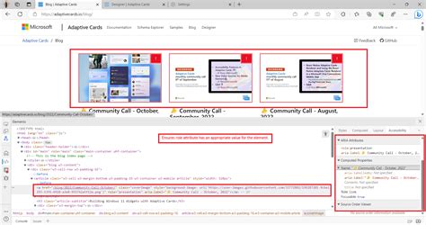 {freeway bug}[adaptive cards blog] ensures role attribute has an