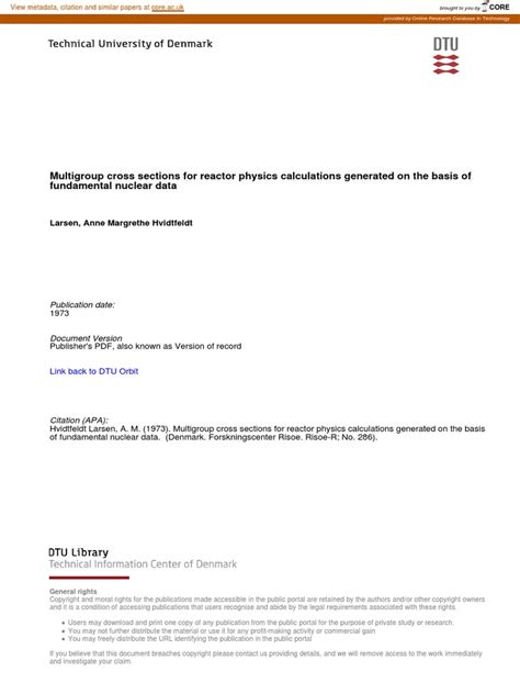 Multigroup Cross Sections For Reactor Physics Calculations Generated On The Basis Of Fundamental