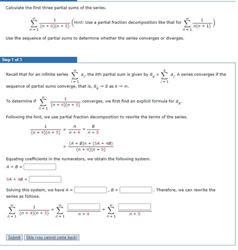 Solved Calculate The First Three Partial Sums Of The Series Chegg Com