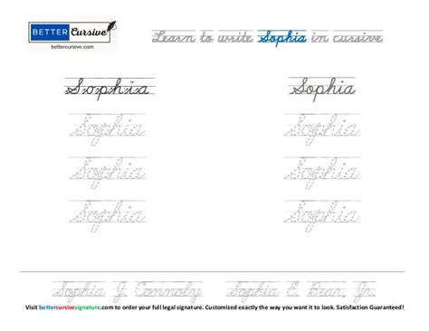Learn How To Write Sophia In Cursive Free Better Cursive