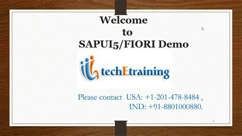 Tech E Training Ui5 Sap Fiori Demo Session Youtube
