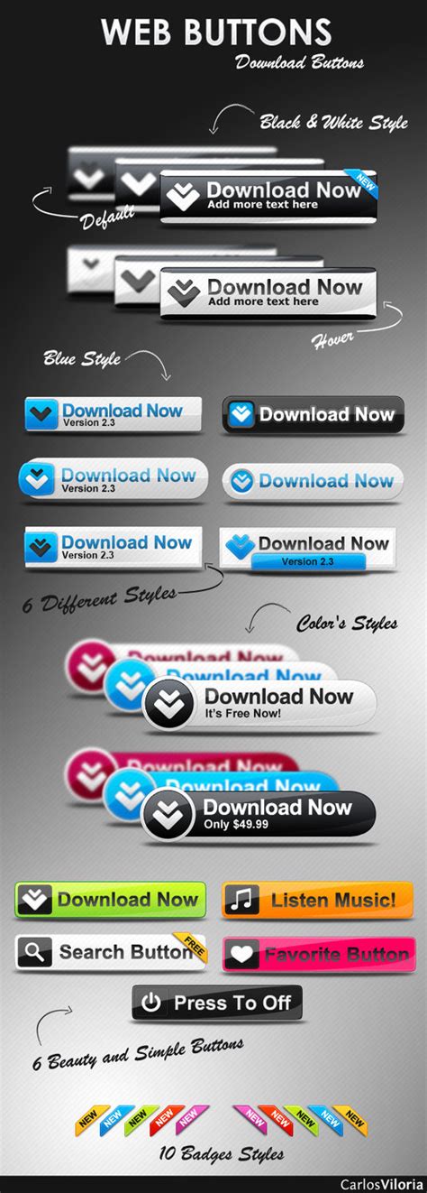 Photoshop Glossy PSD Web Buttons