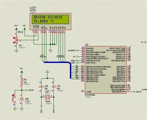 Pic18 Ds18b20 Lcd 16×2 Con Alarma Mikroingeniería