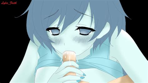 Rule 34 2d 2d Artwork Blue Eyes Blue Hair Blue Skin Blush Cum Cum