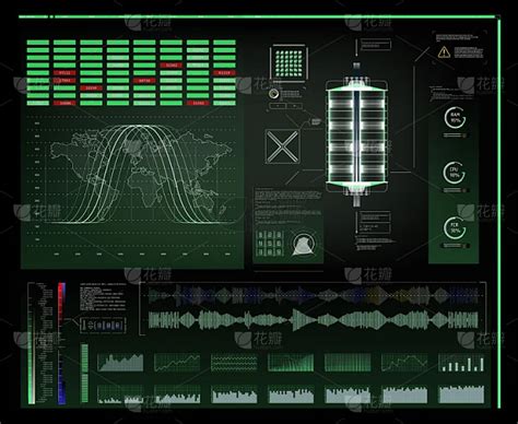 未来的用户界面hud和信息图表元素。抽象虚拟图形触摸用户界面。素材 花瓣网