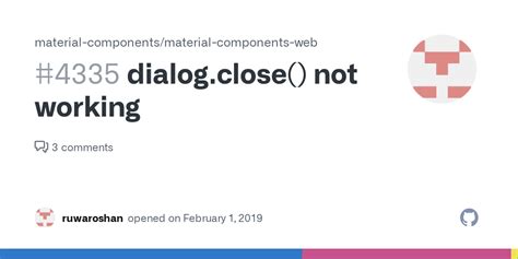 Dialog Close Not Working Issue Material Components Material Components Web GitHub