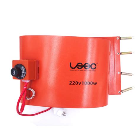 She005 1200w Silicone Rubber Drum Heater With Temperature Controller