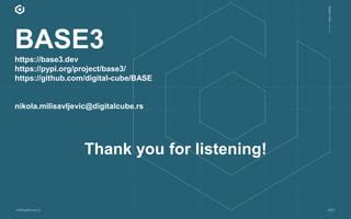 SFScon Nikola Milisavljevic BASE Python REST API Framework PDF