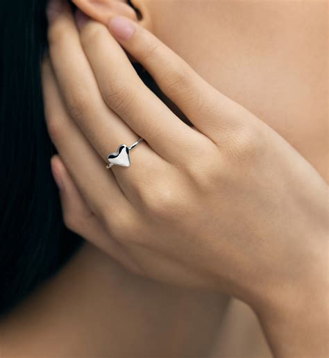 Heart Stacking Ring In Sterling Silver Jewellery By Monica Vinader