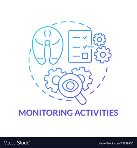 Monitoring Activities Blue Gradient Concept Icon Vector Image