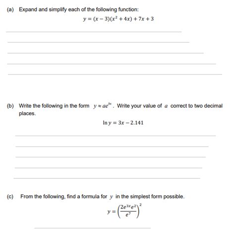 Solved A Expand And Simplify Each Of The Following Chegg
