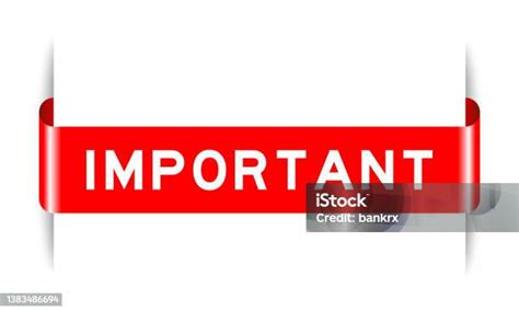 흰색 배경에 중요한 단어가있는 빨간색 색 삽입 라벨 배너 개념에 대한 스톡 벡터 아트 및 기타 이미지 개념 결정 경고 기호 Istock