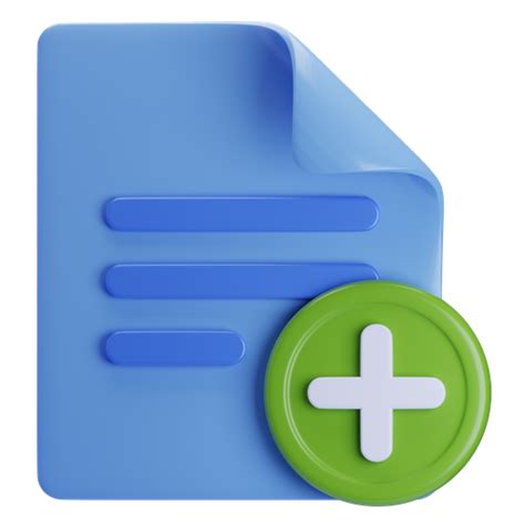file document create file add file 3d illustration download on