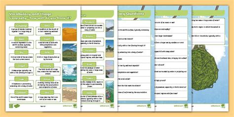 Vocab On Geography Definitions And Usage