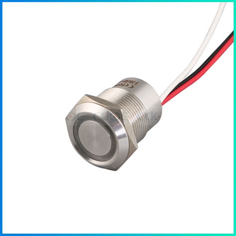 Metal Touch Push Button Momentary Mm Stainless Steel Switches Ring Led With Wire HBD TS C E