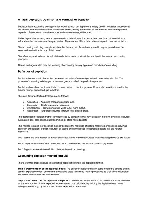 Solution What Is Depletion Definition And Formula For Depletion Pdf