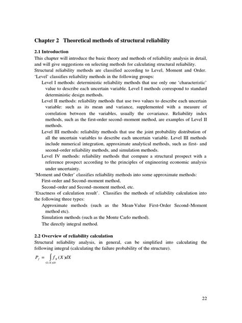 Theorical Methods Of Structural Reliability Pdf Monte Carlo Method