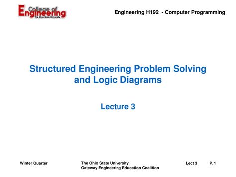 PPT Structured Engineering Problem Solving And Logic Diagrams PowerPoint Presentation ID