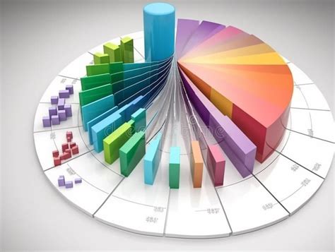 Data Visualization Charts Diagrams Vibrantly Illustration With White Background Stock