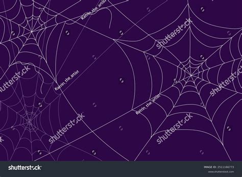 Flat Background Spider Web On Purple Stock Vector Royalty Free