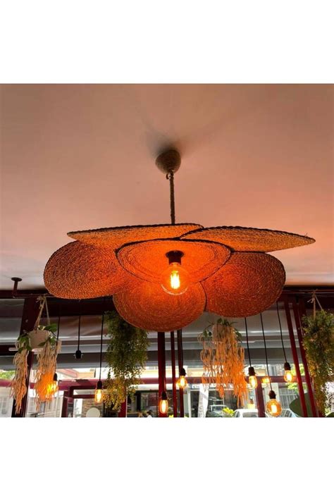 Mdzn Bohem Avize Rustik Avize Jüt Avize Doğal Avize Hasır Örgü Avize Salaş Avize Tavan