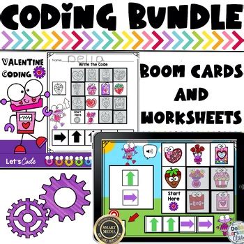 Valentine S Day Coding Bundle Unplugged Coding Worksheets And A Coding Boom Card