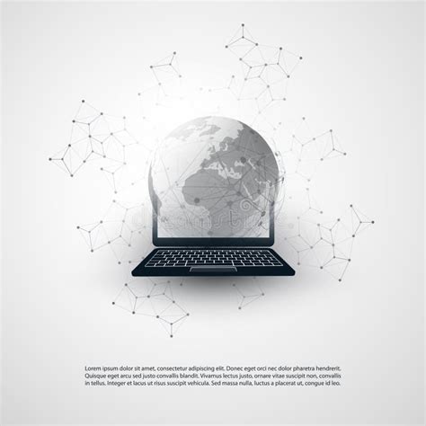 Abstract Cloud Computing And Global Network Connections Concept Design