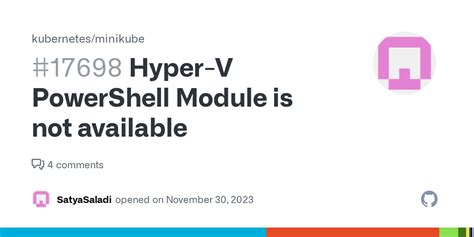 Hyper V Powershell Module Is Not Available · Issue 17698 · Kubernetesminikube · Github