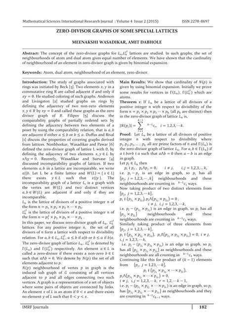 pdf zero divisor graphs of some special lattices