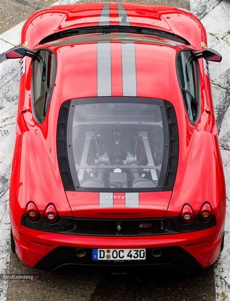 Ferrari F430 By Alex Kamsteeg Red Sports Car With Silver Stripes Red