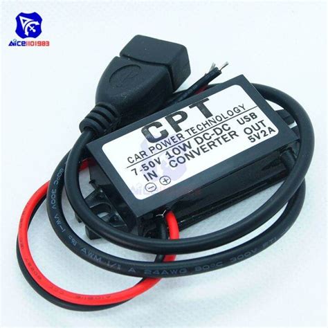 DC DC DC 7 50V To 5V 2A 10W Buck Converter Step Down Module Single Male USB Output Waterproof