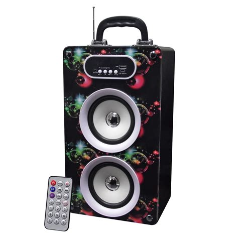 Steepletone Portable Sound Box Speaker USB Bluetooth SD MMC MP Bubbles Design