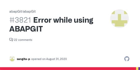 Error While Using Abapgit · Issue 3821 · Abapgitabapgit · Github