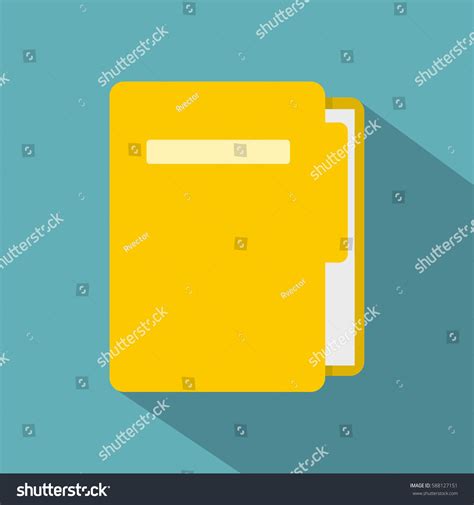 Yellow File Folder Icon Flat Illustration Stock Vector Shutterstock