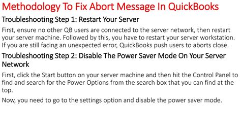 Ppt Easy Troubleshooting Guide To Resolve Quickbooks Abort Message Powerpoint Presentation