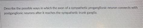 Solved Describe The Possible Ways In Which The Axon Of A