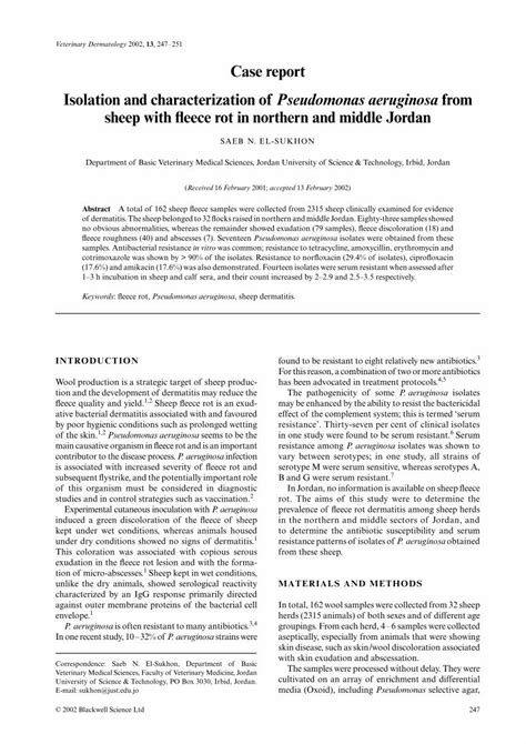 Pdf Isolation And Characterization Of Pseudomonas Aeruginosa From