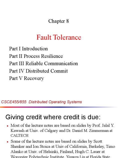Fault Tolerance Notes Pdf Distributed Computing Computing
