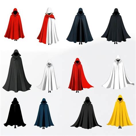 Cape Vector Set White Background Isolated A High Quality Premium Ai