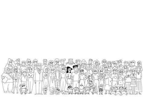 蜡笔小新简笔画全家福全身（汇总19张） 简笔画图片大全