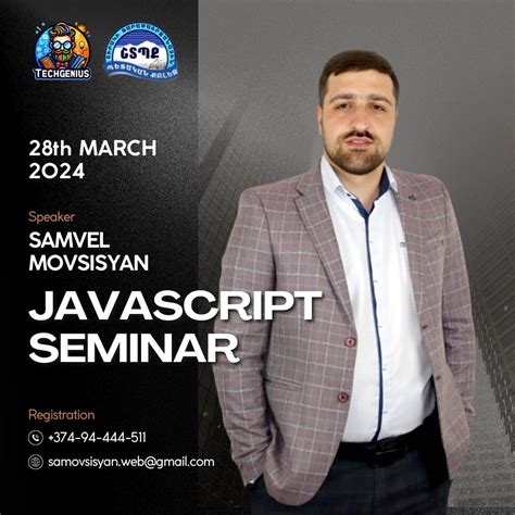 Samvel Movsisyan On Linkedin Seminar Js Job Gyumri Javascript