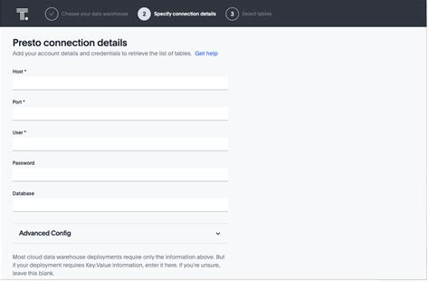 Add A Presto Connection Thoughtspot Software
