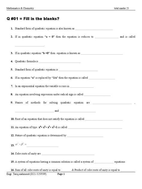 maths and chemistry fill in the blanks chap 01 02 pdf equations