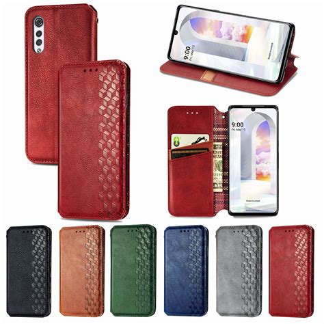For Lg Velvet G Version Phone Case Stand Tpu Pu Leather Magnetic Flip With Card Slot Metal