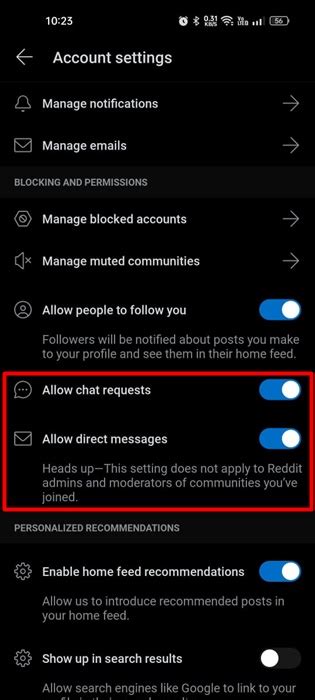 How To Disable Chat Requests And Private Messages On Reddit