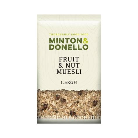 minton and donello fruit and nut muesli pack of 6 multiple sizes