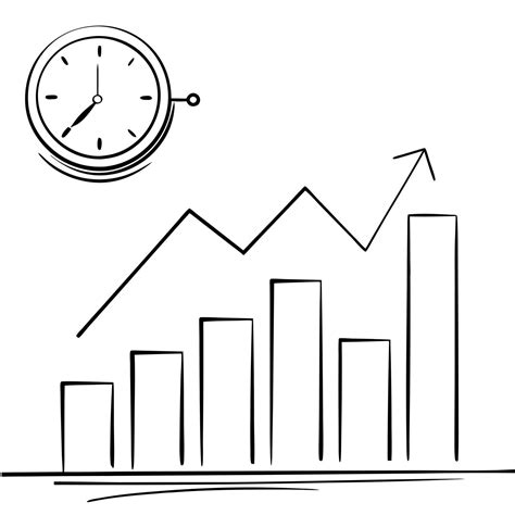 Histogram Icon With A Floating Clock Concept As A Histogram Icon With A Clock Floating Above It