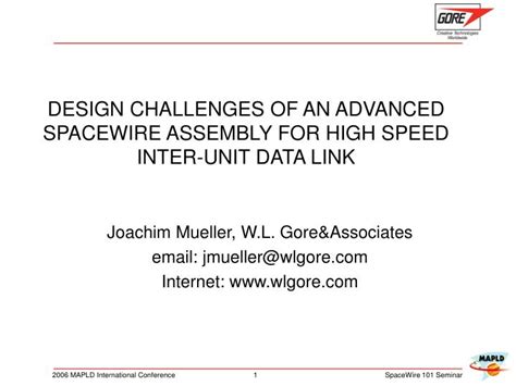 Ppt Design Challenges Of An Advanced Spacewire Assembly For High Speed Inter Unit Data Link