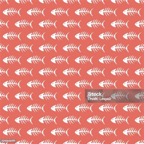 물고기 뼈 원활한 패턴입니다 물고기 해골 낙서 손으로 그린 만화 벡터 일러스트 그래픽 프린트에 대한 스톡 벡터 아트 및 기타 이미지 그래픽 프린트 꼬리 낙서 드로잉