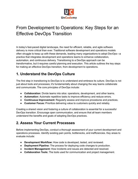 Ppt Seamless Devops Transition Key Steps From Development To